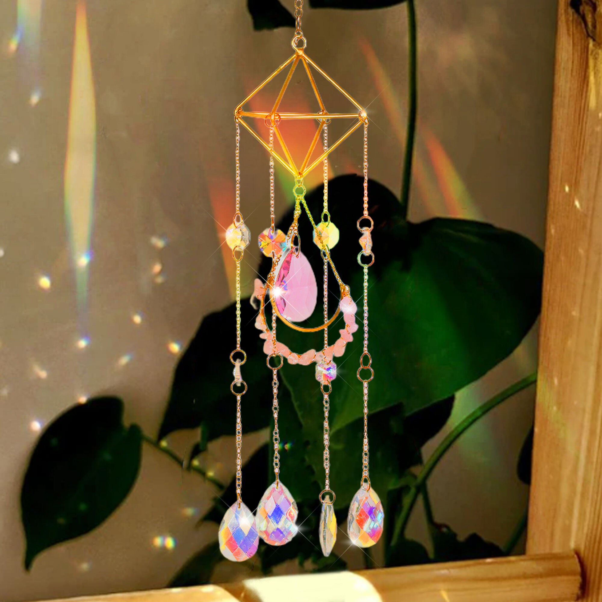 Sun Catcher Crystal Prism, Sun Catcher for Windows Hanging, Rainbow ...