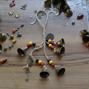 Garden Patio Magic Bells, Rustic Bells, Home Protection Bells, Witch ...