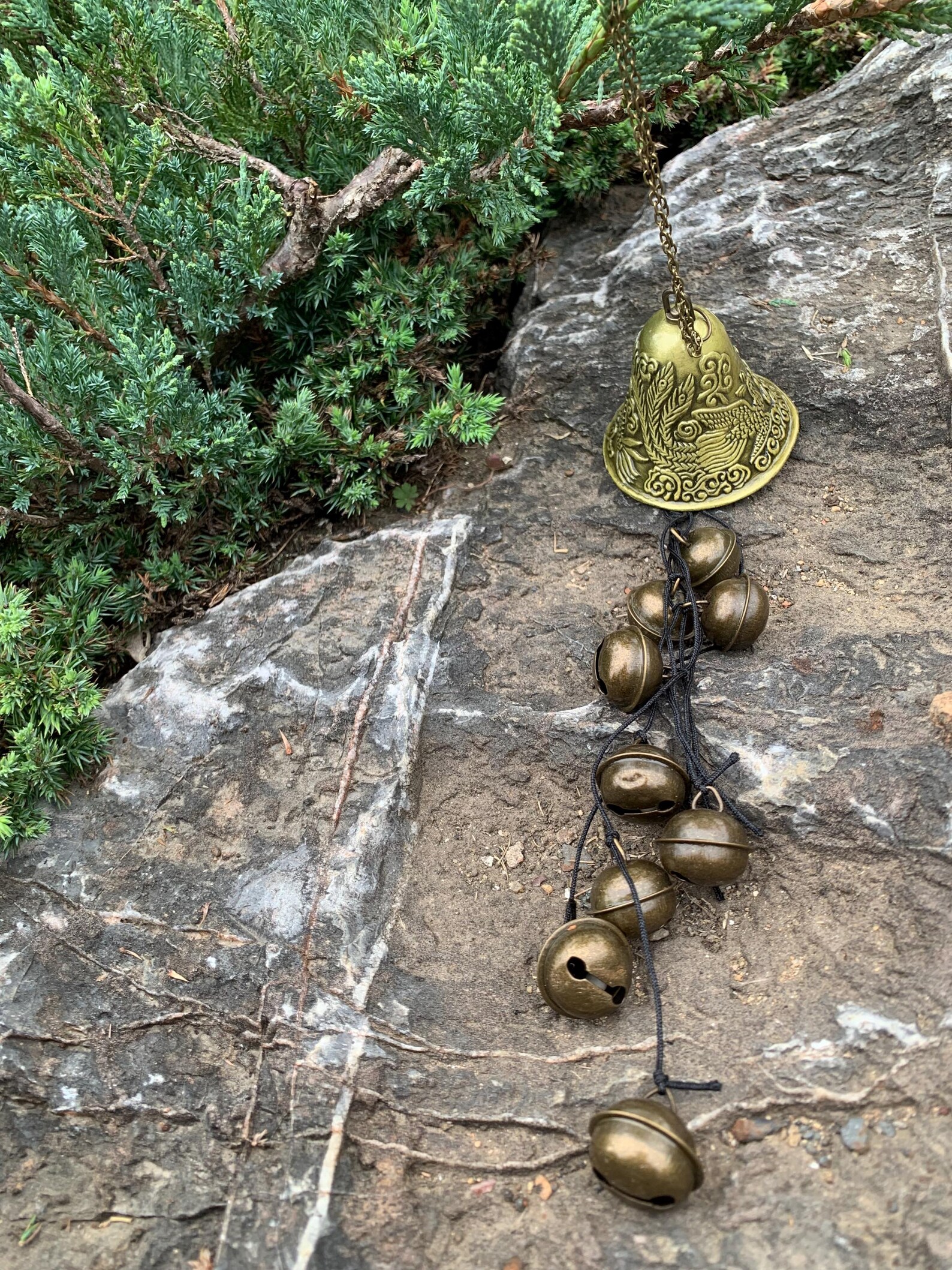 Hanging Bells for Door Protection, Harmony of Dragon and Phoenix Bells ...