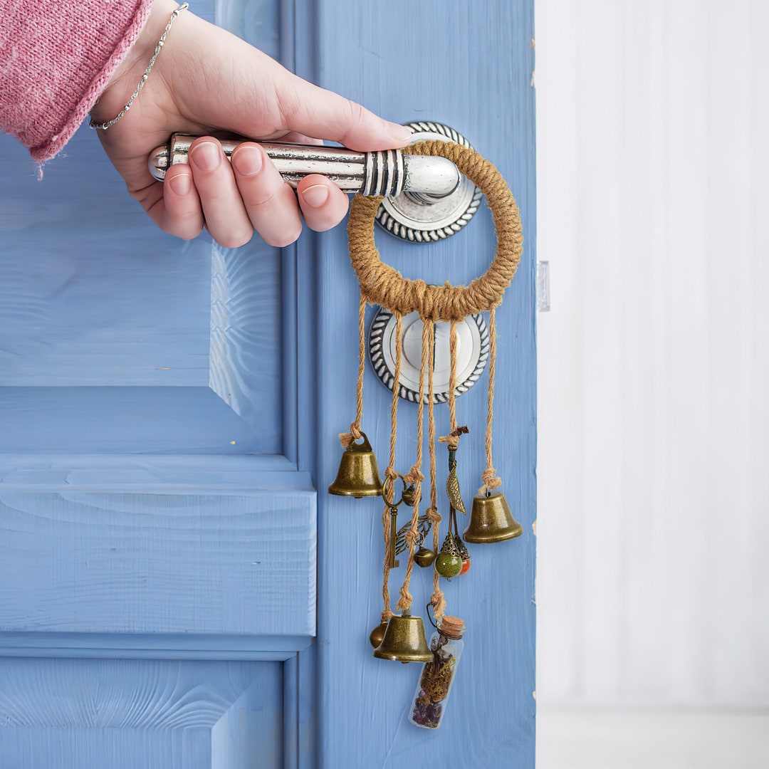 Bell Hanging With Spell Bottle, Solstice Pagan Decor, Doorknob Hanger ...