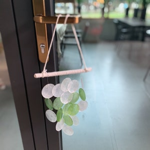Round Shell Mobile Chime, Green Windchime Come With Wall Stand, Beach ...
