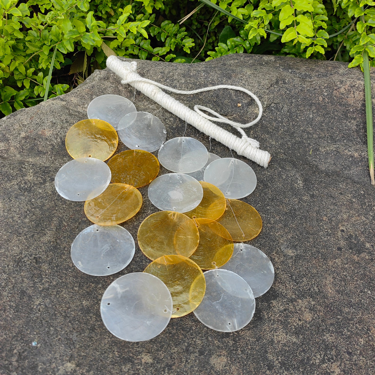 Our Stunning Wood Chimes, Capiz Shell Wind Chime, Handmade Capiz Shell ...