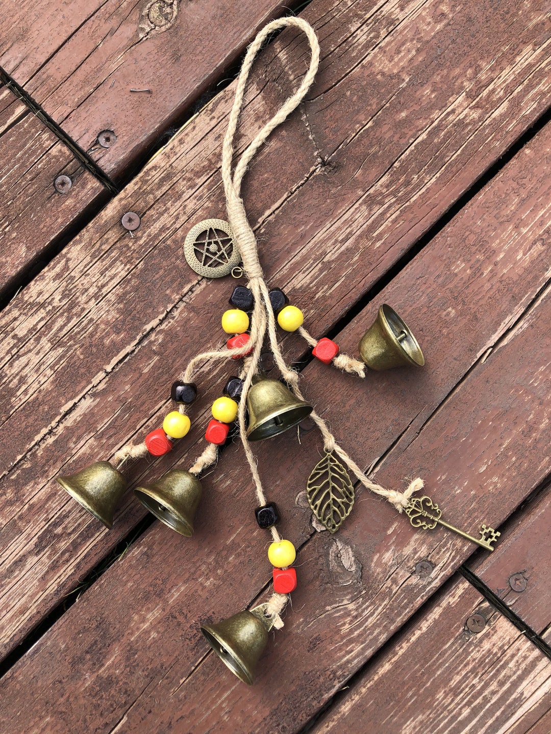 Garden Patio Magic Bells, Rustic Bells, Home Protection Bells, Witch ...
