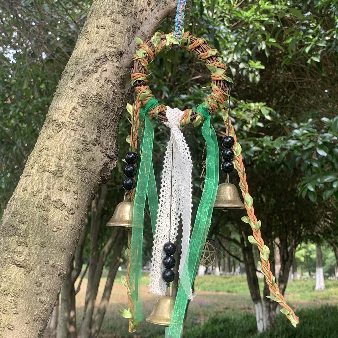 BOHO Wind Bells, Witch Bells, Home Protection Bells, Wicca Decor, Altar ...