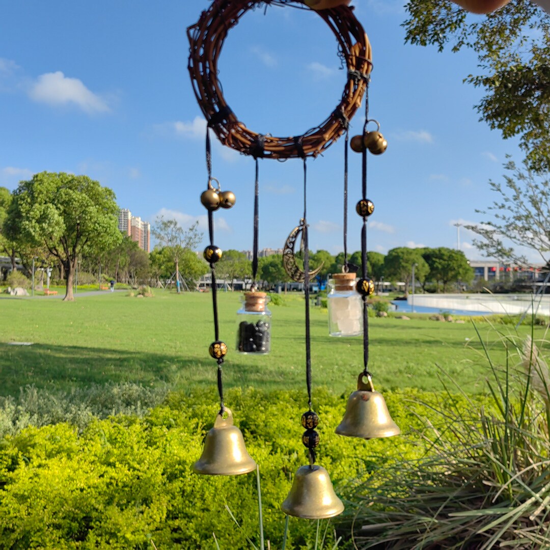 Witch Bell Wreath for Door Protection, Hanging Door Knob Protection ...