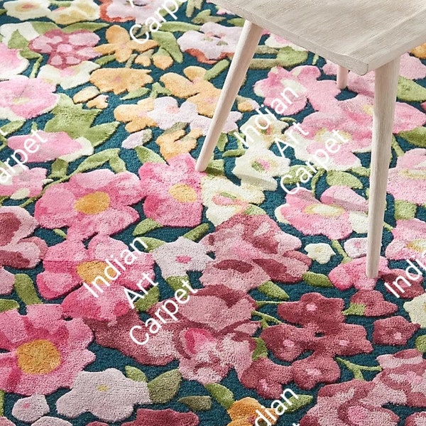 Floral Tufted Rug - Etsy