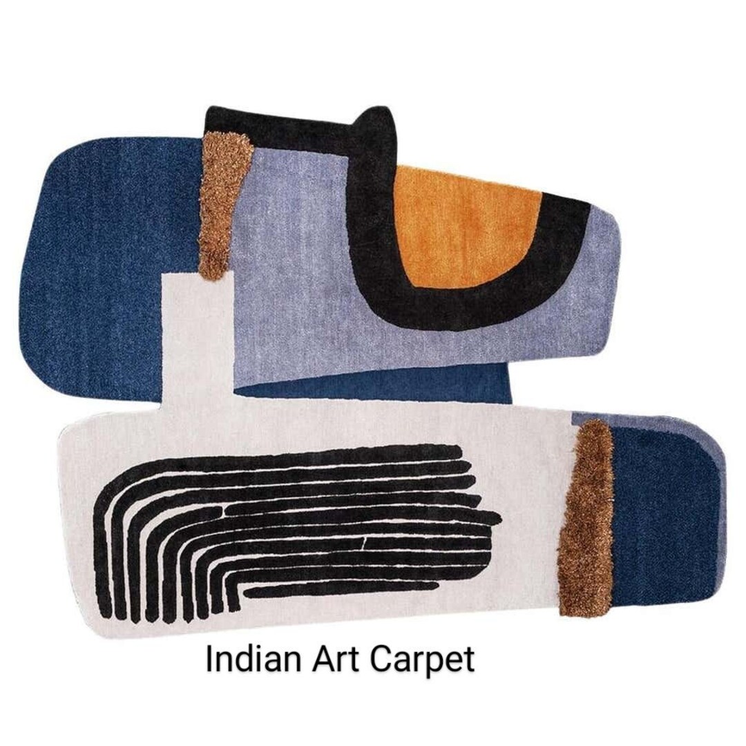 Irregular Shape Rug Unique Design Modern Wool Rug Handmade Area Rug ...