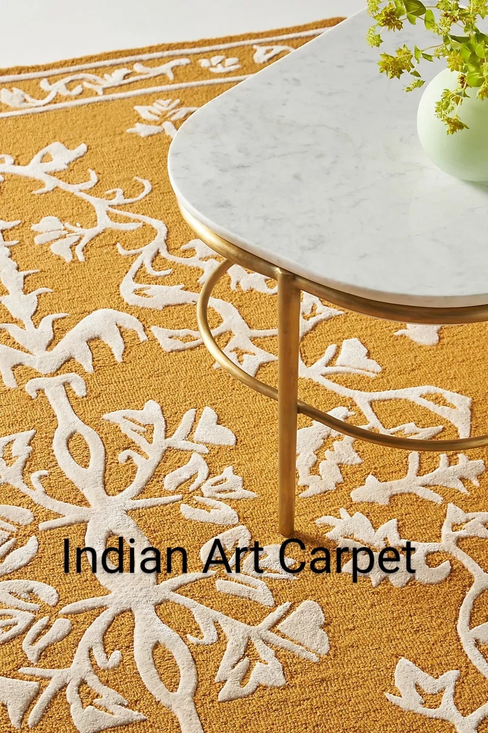 YELLOW COLOR CLASSIC Rug / Aesthetic Carpet / Handtufted - Etsy