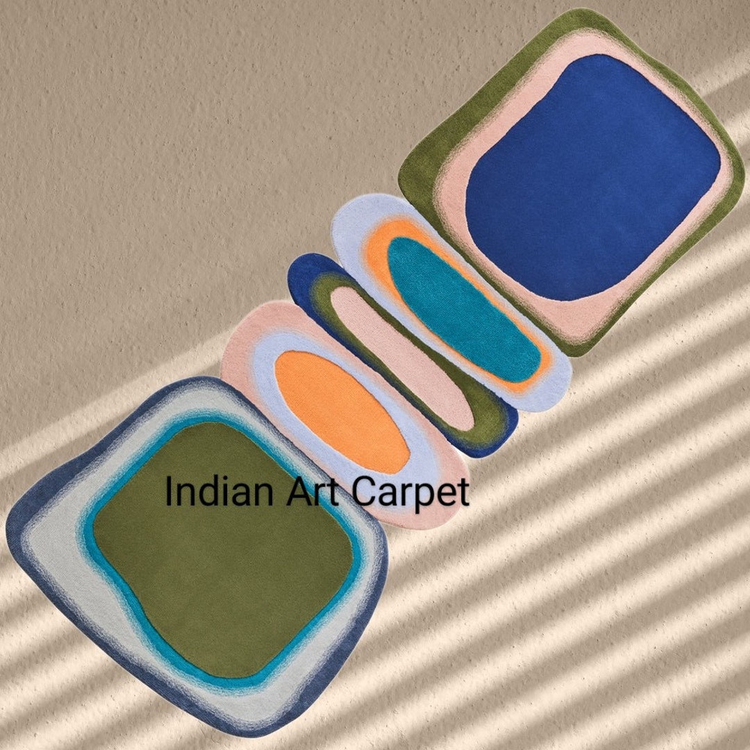 Wool Runner Rug Funky Rugs 2.5x8, 2.5x10, 3.5x10 Runner Tufted Living ...