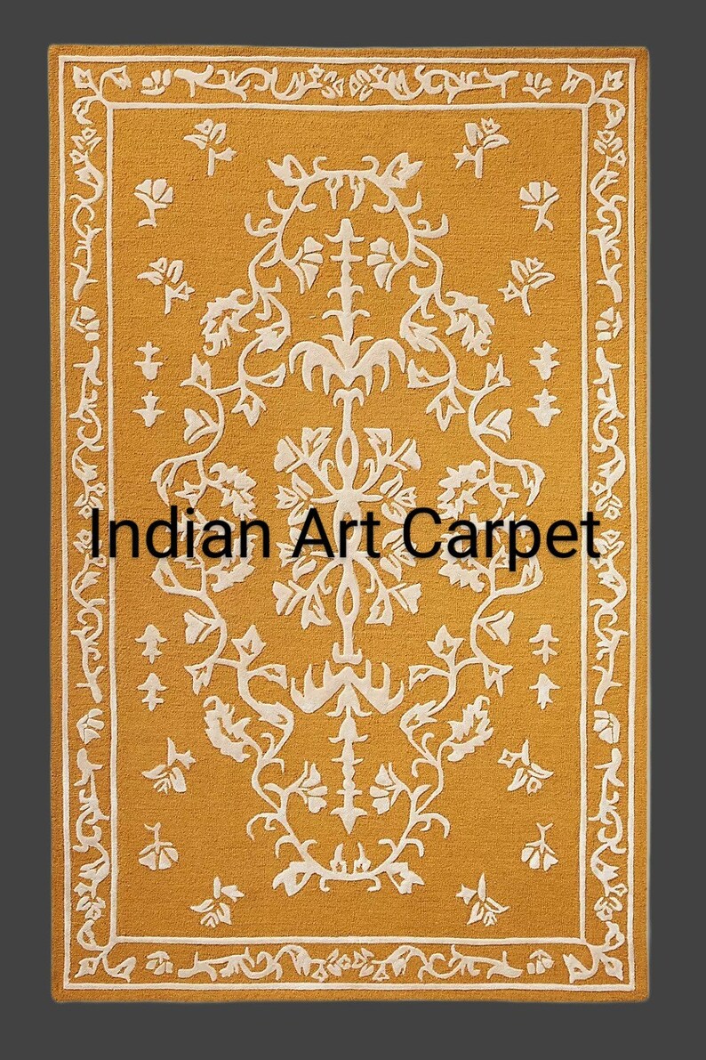 YELLOW COLOR CLASSIC Rug / Aesthetic Carpet / Handtufted - Etsy
