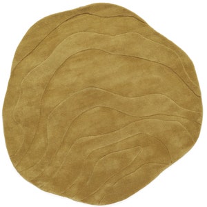 Irregular Design Line Circle Shape Rugs Living Room Carpet Olive Green ...