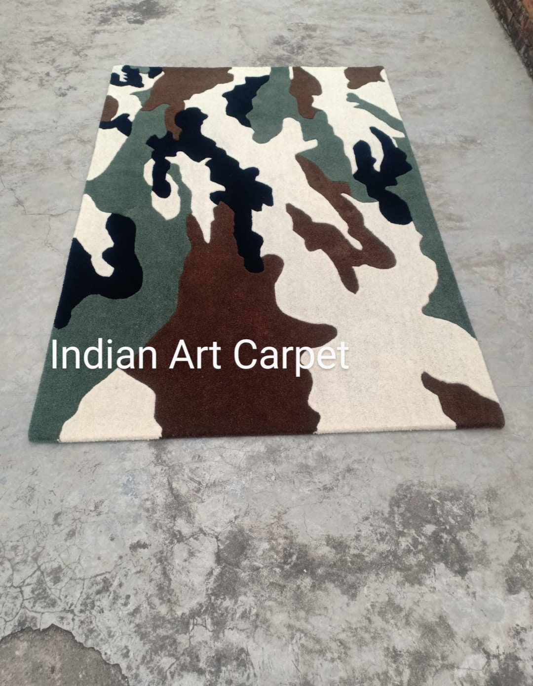 Camouflage Design Hand Tufted Rug for Living Room, Dining Room , Soft ...