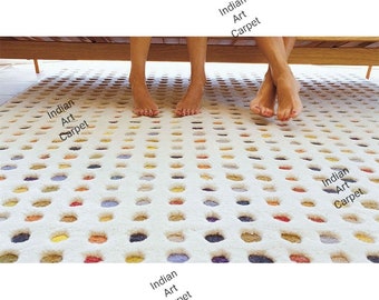 Modern Hand Tufted Rug, Multi Colored Handmade Woolen Designer ...