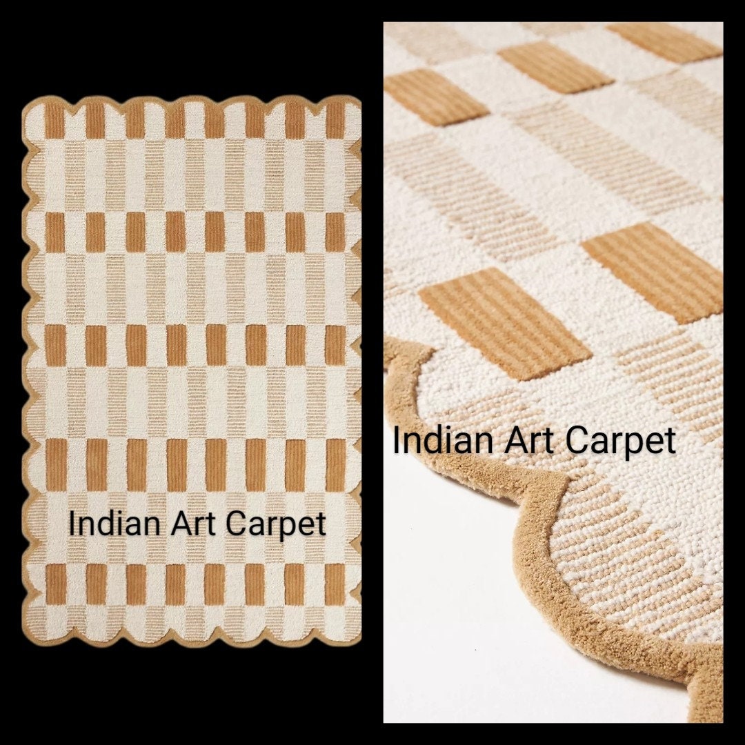 New Luxurious Matilda Goad Plaid Hand-tufted Rug Designer Large Area ...