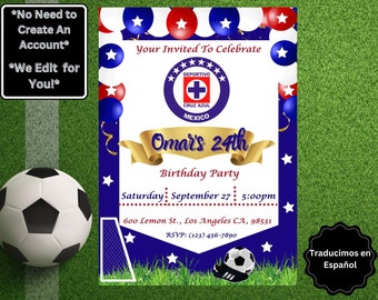 Editable Chivas De Guadalajara Soccer Birthday Invitation | Digital ...