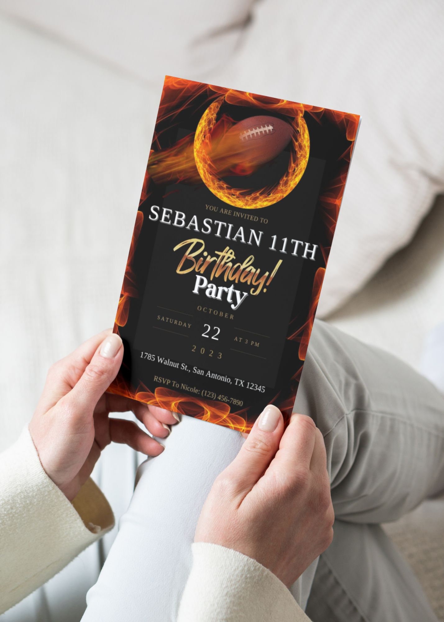 Editable Football Birthday Invitation Football Invitation Digital ...