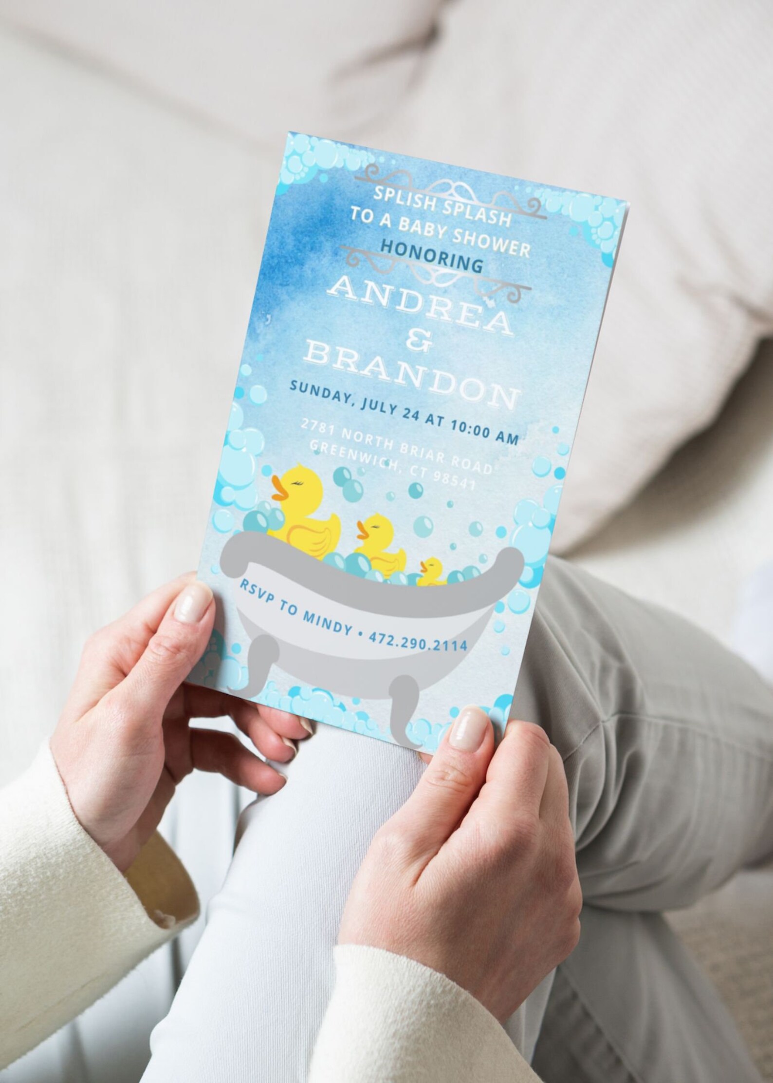 Editable Rubber Ducky Splish Splash in a Bathtub With Bubbles Template ...