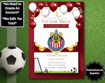 Editable Cruz Azul Invitation | Soccer Birthday Invitation | Invitation ...