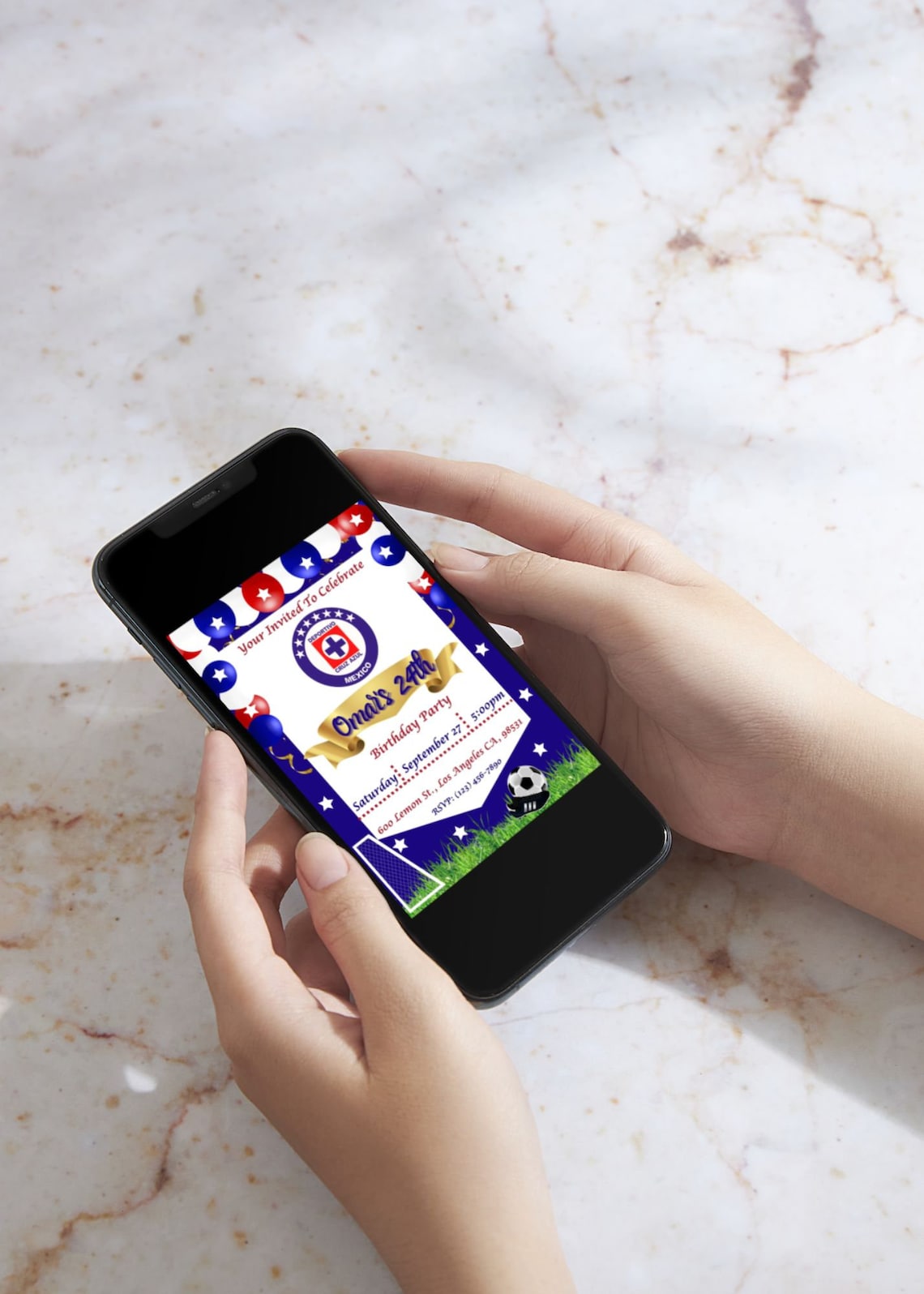 Editable Cruz Azul Invitation | Soccer Birthday Invitation | Invitation ...