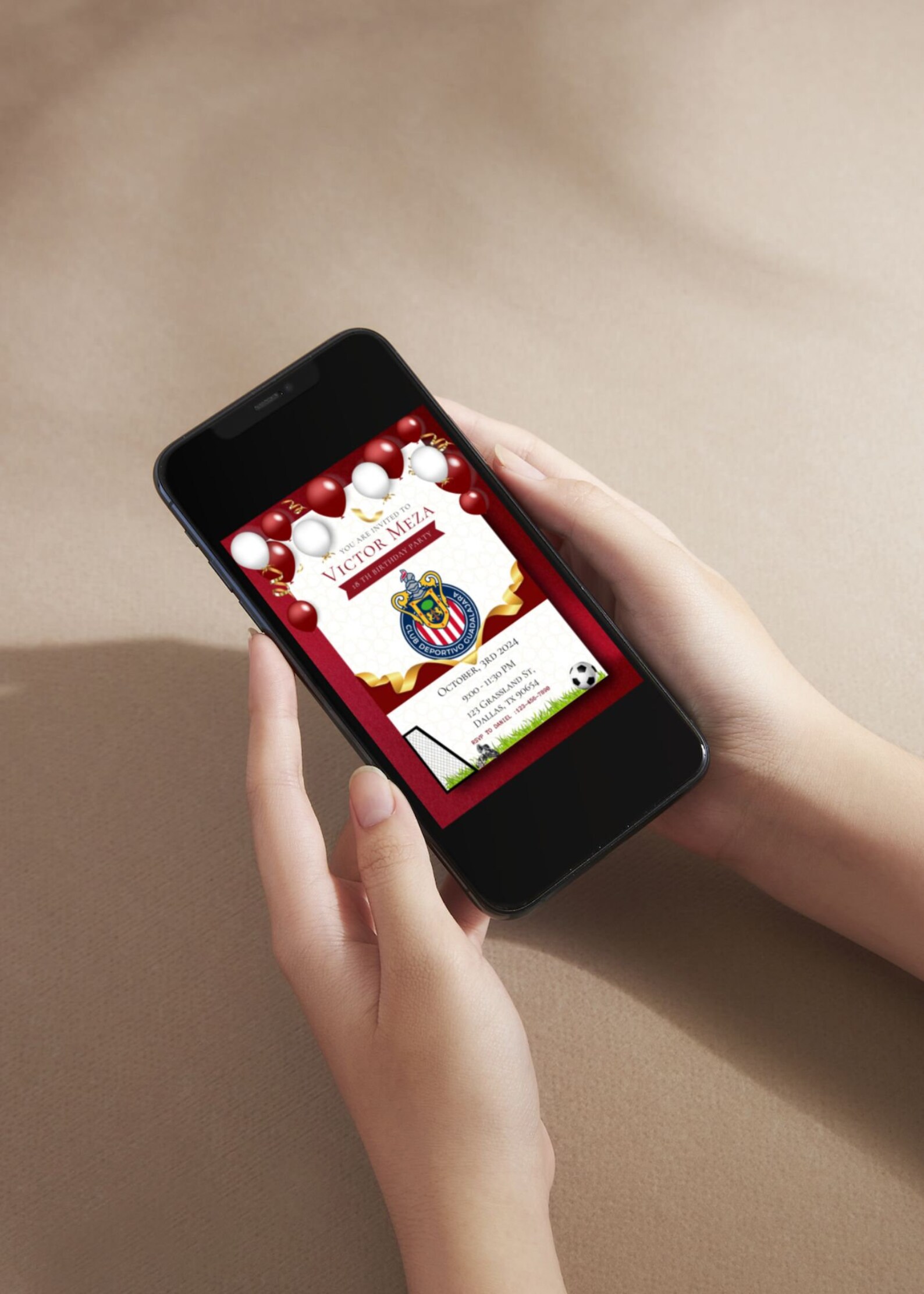 Editable Chivas De Guadalajara Soccer Birthday Invitation | Digital ...