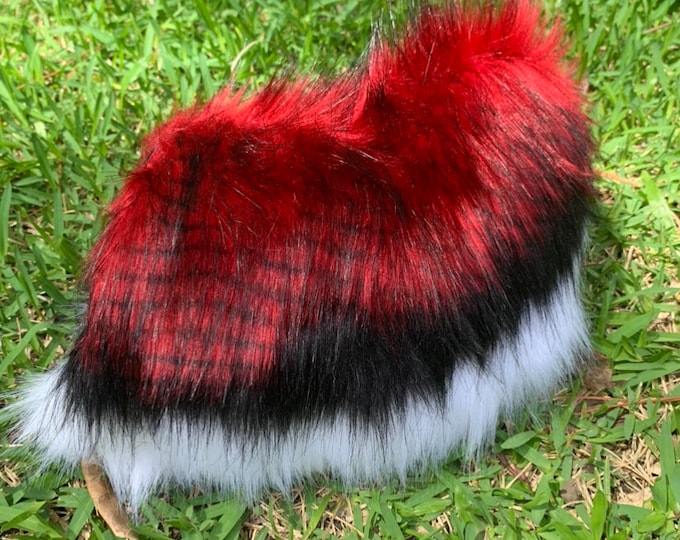 Red, Black and White Fursuit Nub Tail - Etsy
