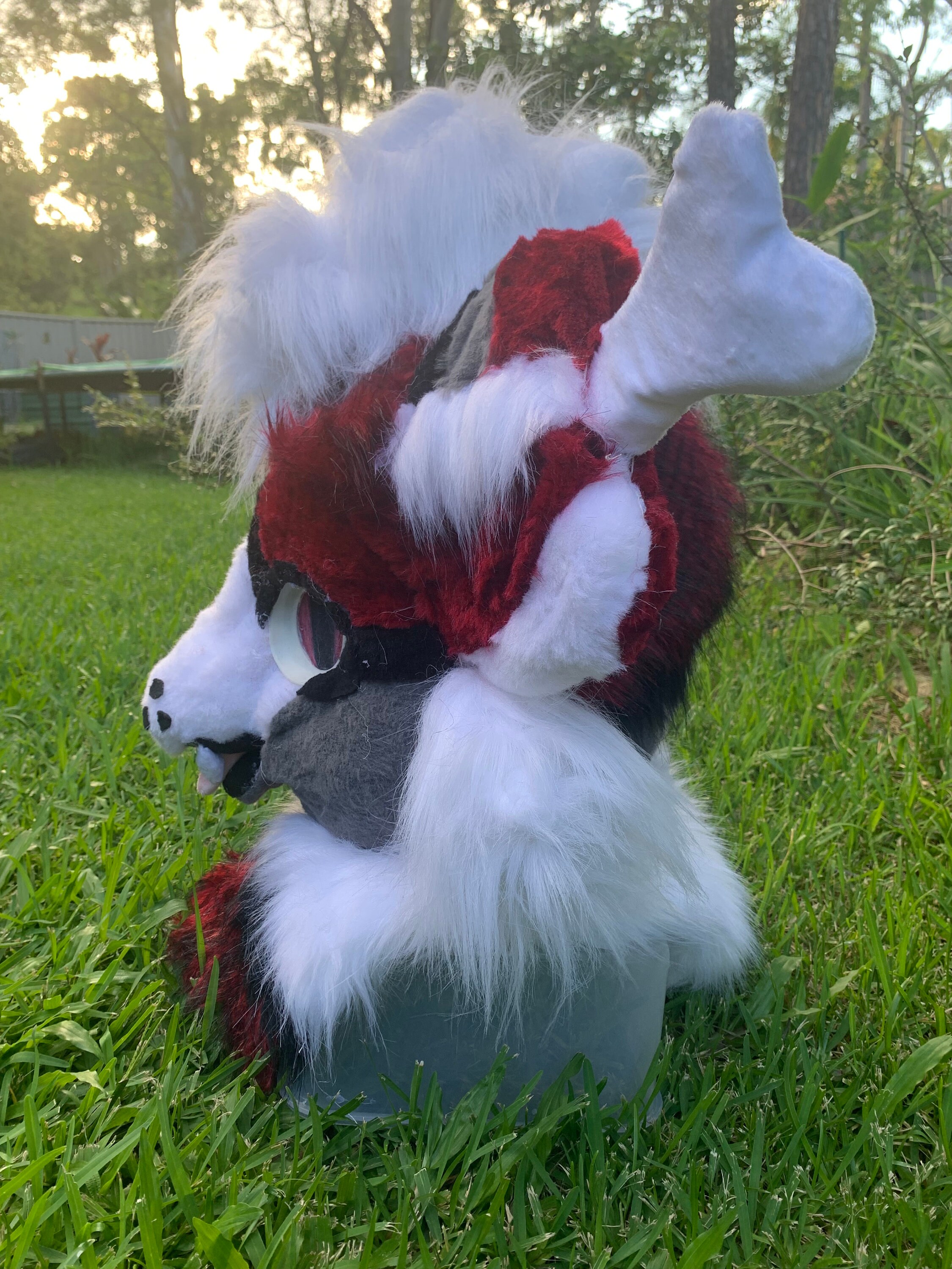 Feline/cat Fursuit Head and Tail Pre-made Red, Black, Grey, White - Etsy