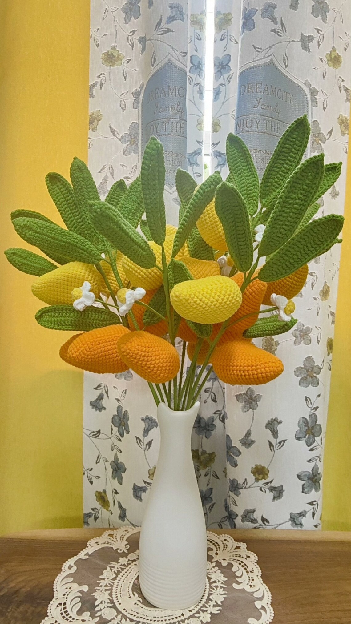 Crochet Mango Flower Bouquet Beautiful Room Decor Knitted Flowers - Etsy