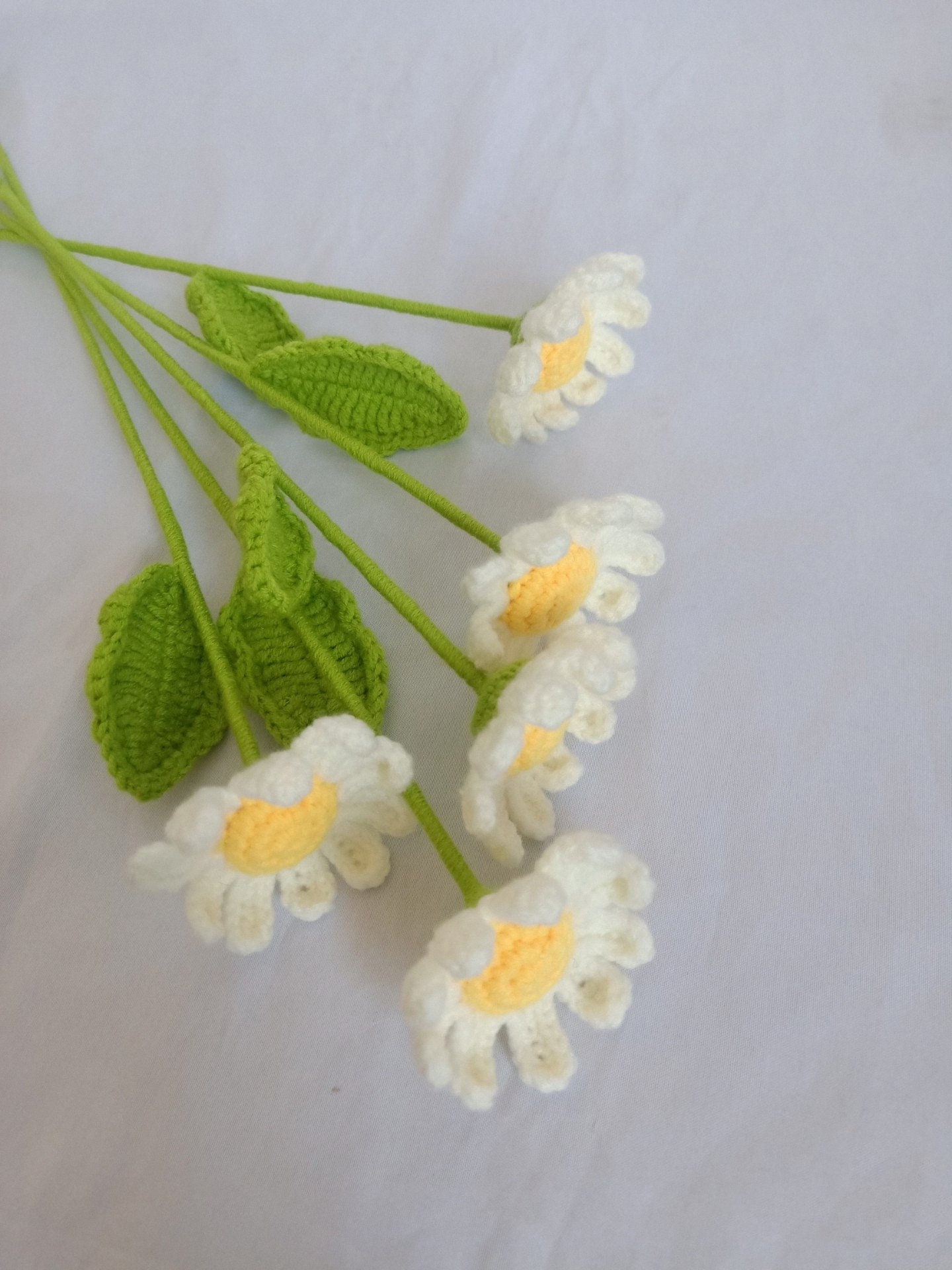 Crochet Daisy Flower Bouquet Beautiful Room Decor Knitted Flowers - Etsy