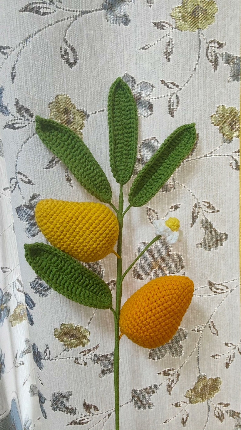 Crochet Mango Flower Bouquet Beautiful Room Decor Knitted Flowers - Etsy