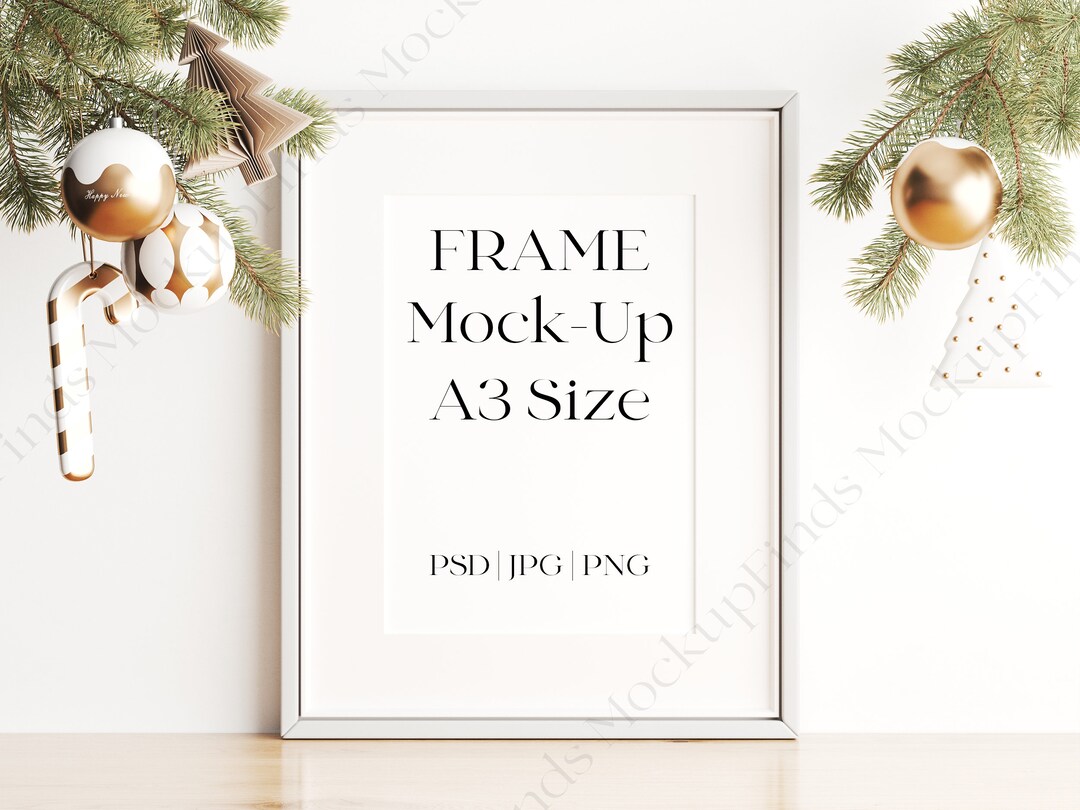 Christmas Portrait A3 Size Frame Mockup Xmas A3 Size Frame - Etsy