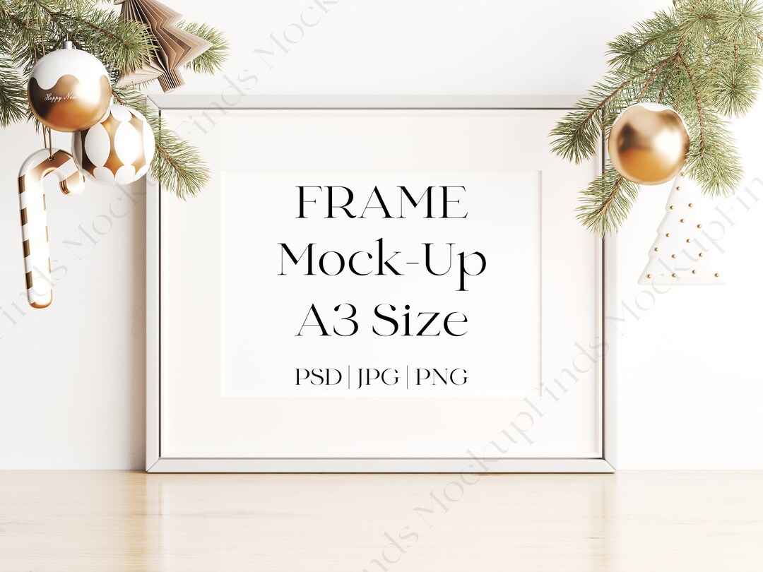 Christmas Landscape A3 Size Frame Mockup Xmas A3 Size Frame - Etsy
