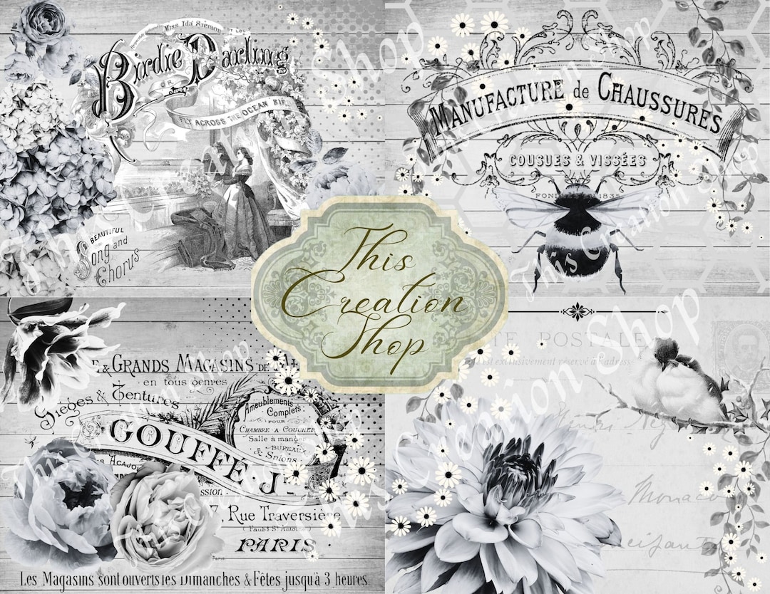 Black and White Digital Journal Pages and Tags12 Very Pretty - Etsy