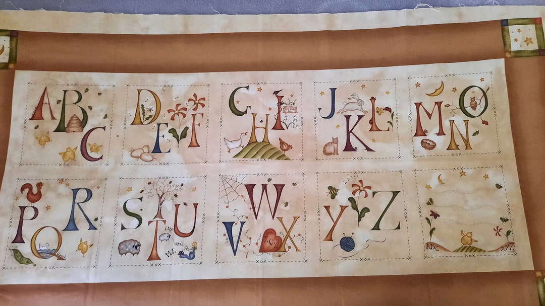 Fabric Panel, Red Rooster Fabrics, Alphabet, Jacqueline Paton, Sewing ...