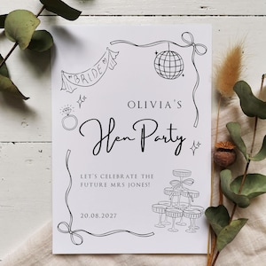 Hen Party Welcome Sign - Personalised - Print - Hen Party Decoration ...