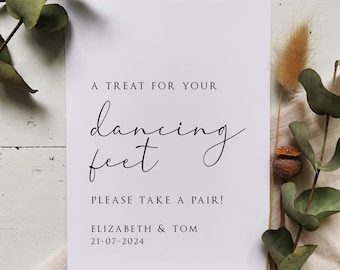 A Treat for Your Dancing Feet - Wedding Flip Flop Sign - Personalised ...