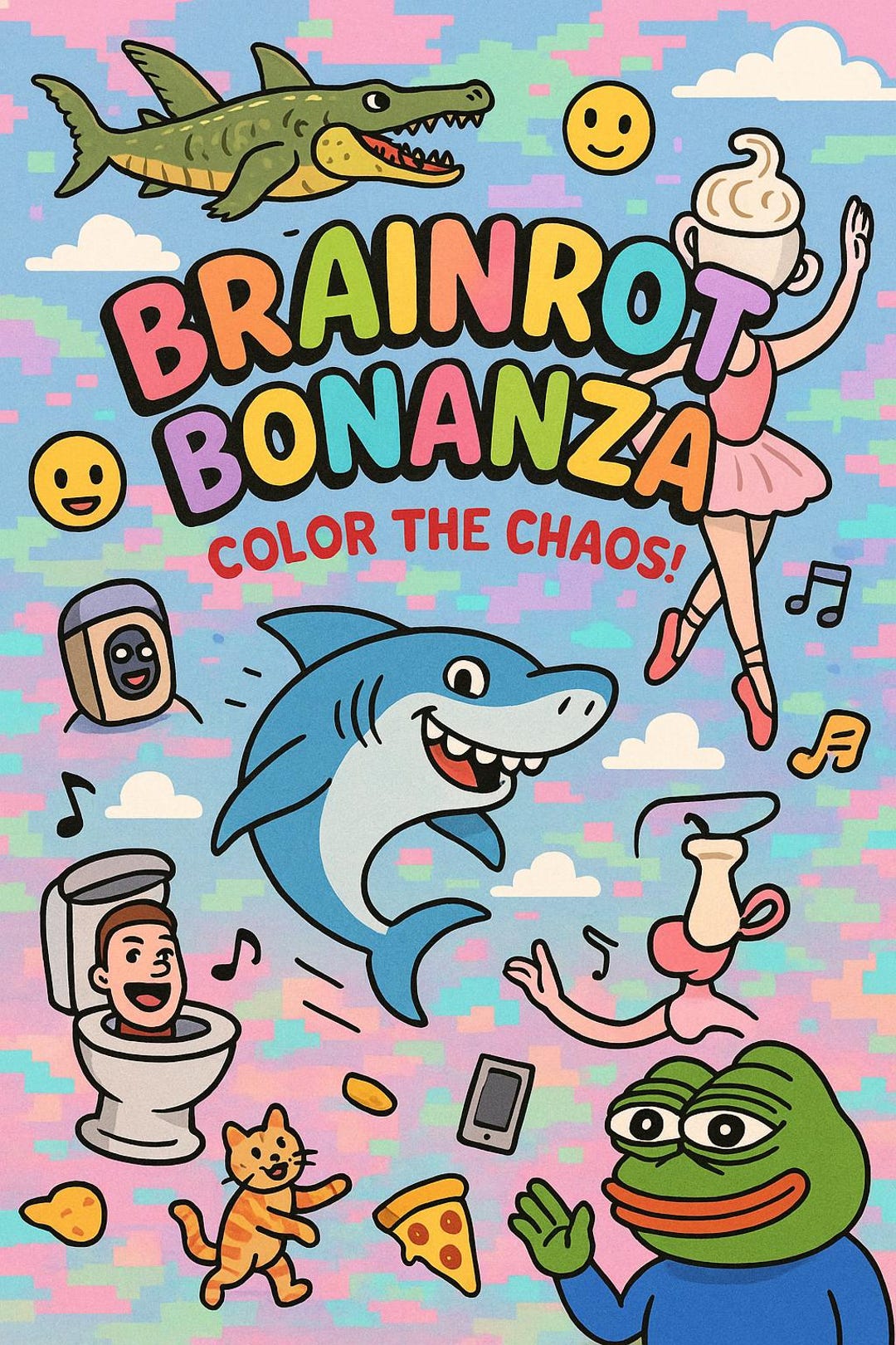 Italian Brainrot Animals Coloring Book, Kids Cartoon Characters ...