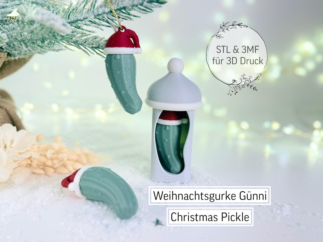 Digital STL File Christmas Pickle | Christmas | Decoration | Multi-part ...