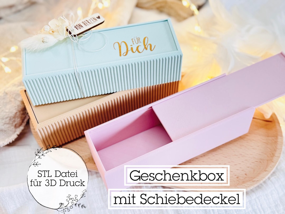 Digital STL File Box With Sliding Lid, Oblong, Size S, 3D Printing ...