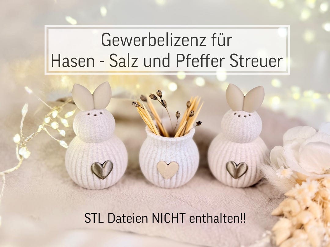 Commercial License for Rabbit-shaped Salt and Pepper Shakers - Etsy