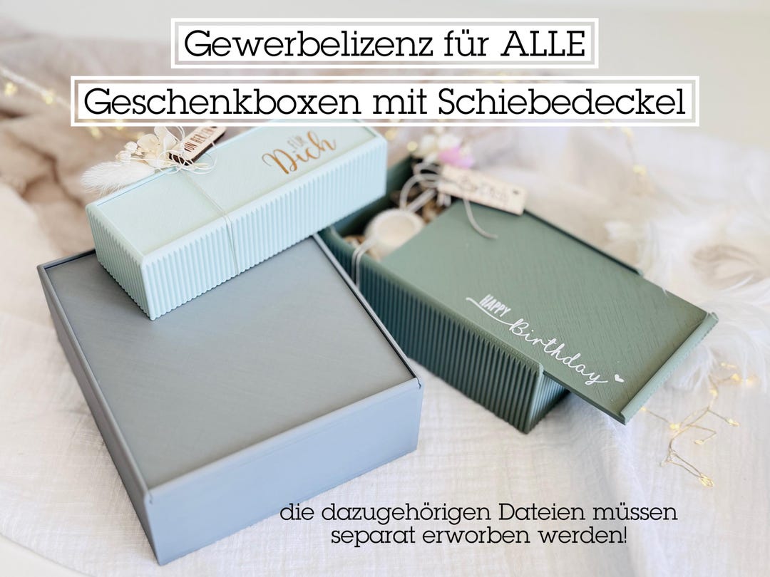 Commercial License for ALL Gift Boxes With Sliding Lid STL Files | 3D ...