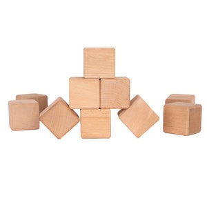 Set of 10 Wood Toys Wood Cube and Blocks Craft Matarials - Etsy