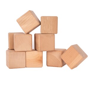 Set of 10 Wood Toys Wood Cube and Blocks Craft Matarials - Etsy