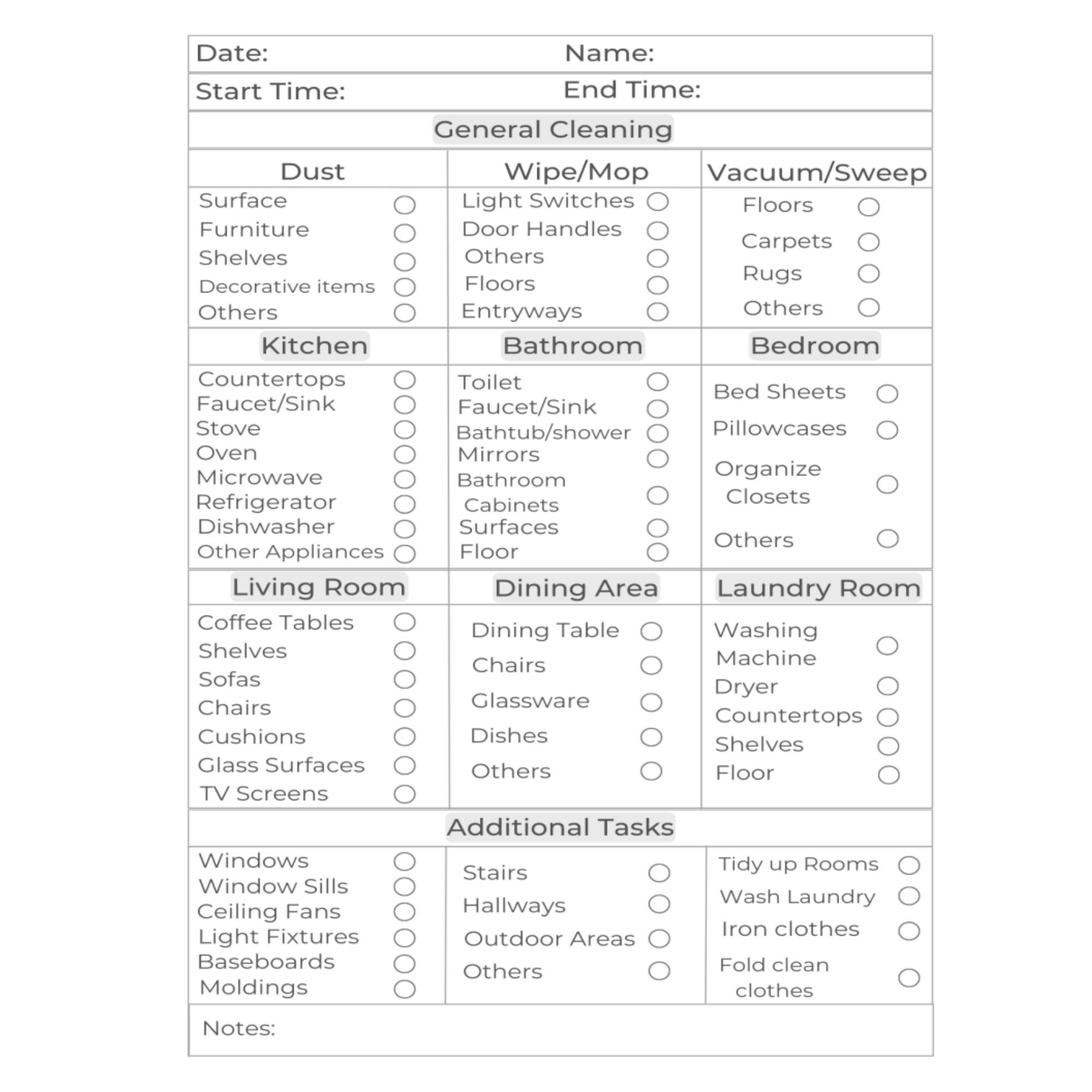 Digital Fillable And Printable Cleaning Log Sheetcleaning Etsy