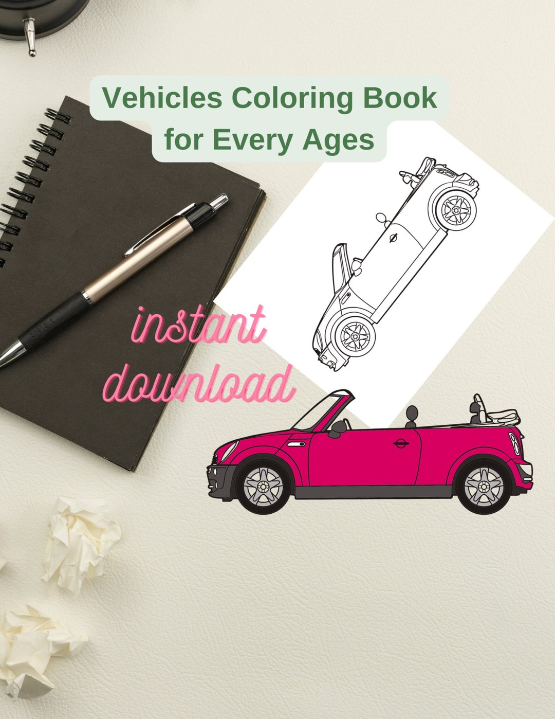 Printable Vehicles Coloring Book for Every - Etsy