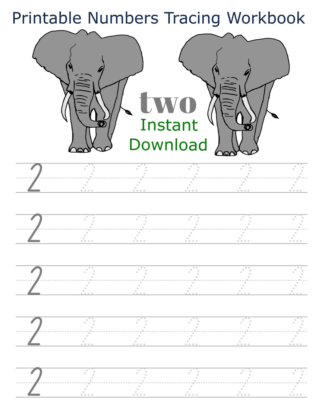 Printable Numbers Tracing Book for Preschool and Primary - Etsy