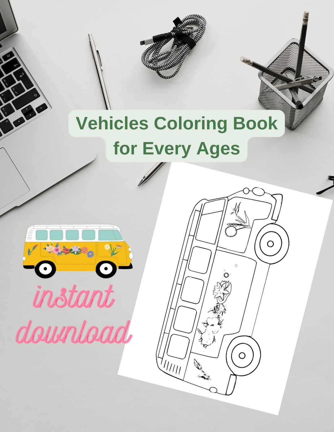 Printable Vehicles Coloring Book for Every - Etsy
