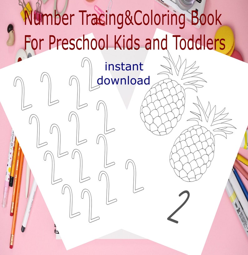 Printable Number Tracing&coloring Sheets for Preschool Kids and ...