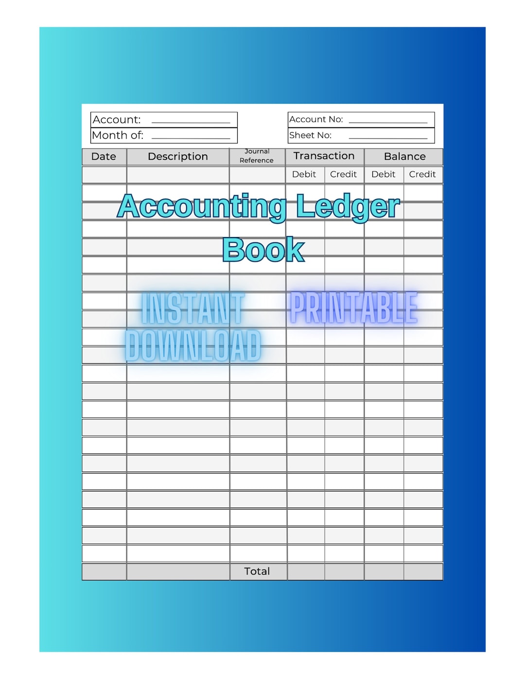 Accounting Ledger Book general Ledger and Journal Accounting - Etsy
