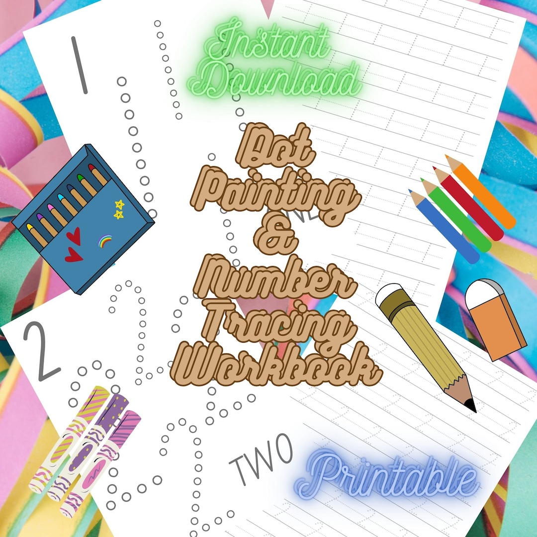 Printable Number Tracing Activity Book for Preschool Kids : Dot ...