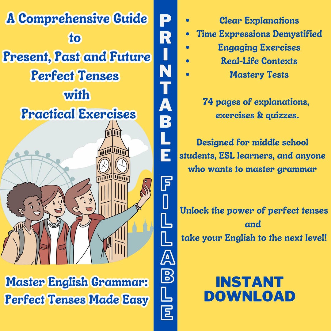 Master English Grammar: Perfect Tenses Workbook |instant Download ...